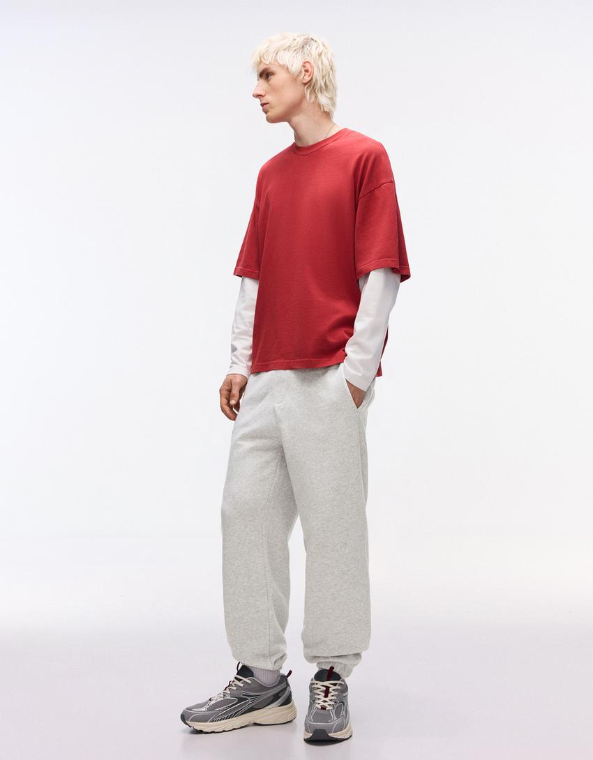 Pantalon jogger fit en molleton - Homme | Bershka