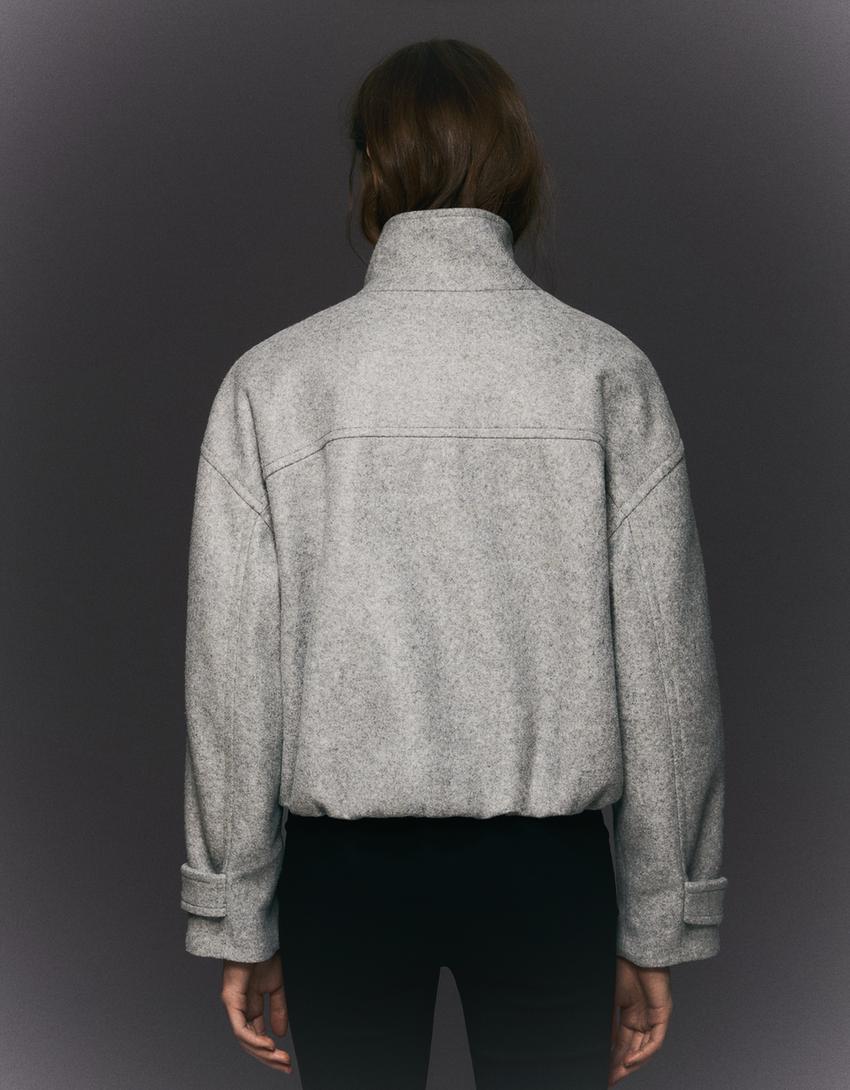 Soft touch zip-up jacket - Women | Bershka